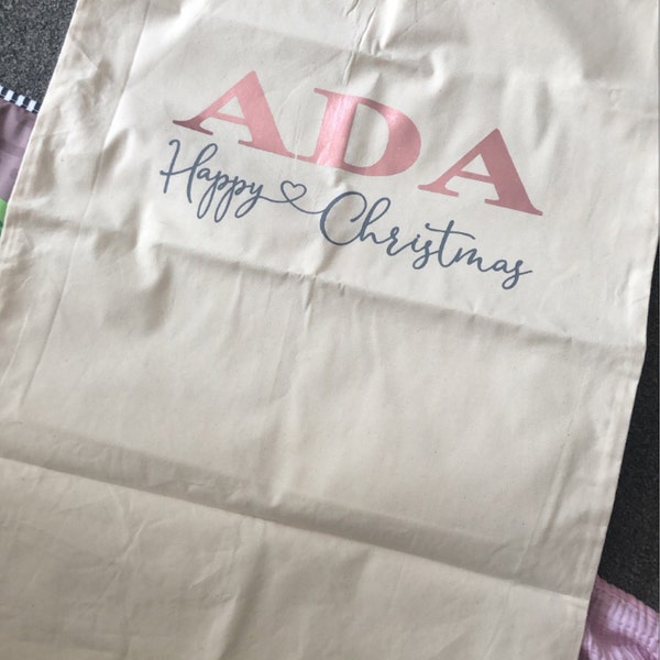 Personalised Santa Sack Rose Gold, Christmas Sack, Child's Kids ...