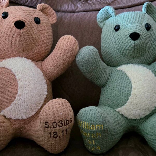 One Sleeper Memory Bear, Keepsake Bear, Memorial/ Personalized Baby ...