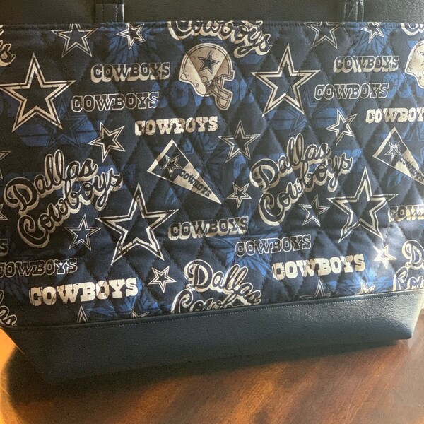 Dallas Cowboys Handmade Quilted Fabric Work Computer Bag, Tote, or ...