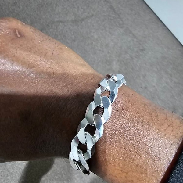 Solid 925 Sterling Silver Curb Chain Mens Boys Necklaces Italian Style ...