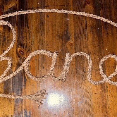 5 LETTER Rope Name Sign, Western/nautical Rope Name Art, Lasso Name ...