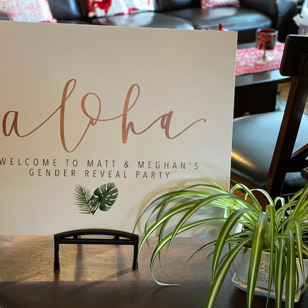TROPICAL | ALOHA WELCOME Party Sign| Tropical Shower | Hawaiian Party ...