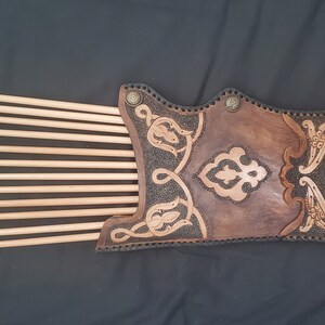 Quiver Leather With Mongol Endless Knot Pattern According to - Etsy