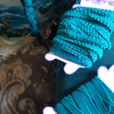 5 Yards 3/8 Teal Gimp Braided Trim, Gimp Braid, Braided Cord, Braided ...