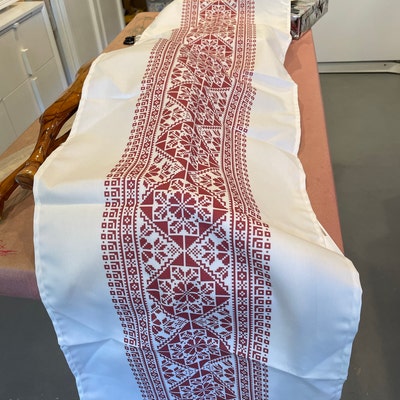 Palestine Tatreez Printed Embroidery Henna Table Runner cotton, Poly ...