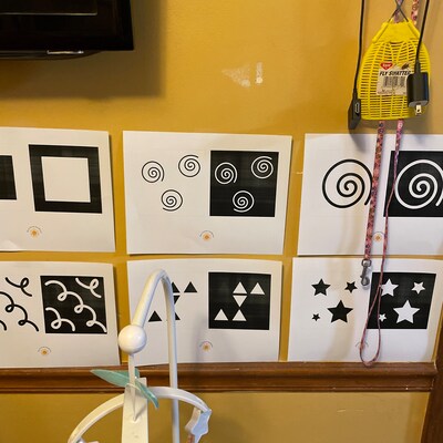 120 High Contrast Baby Cards Bundle Printable Montessori Black and ...