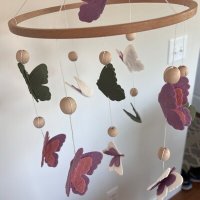 Butterfly Baby Mobile, Butterflies Crib Mobile Girl, Floral Nursery ...