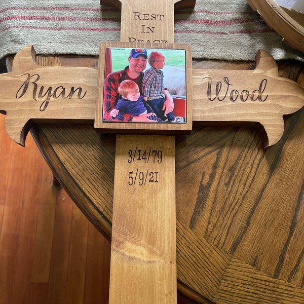 Memorial Cross Personalized for Your Loved One - Ornate Style - Etsy