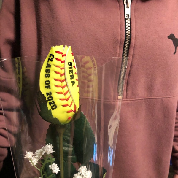 Personalized Softball Rose | Personalized Softball Gifts | Softball ...