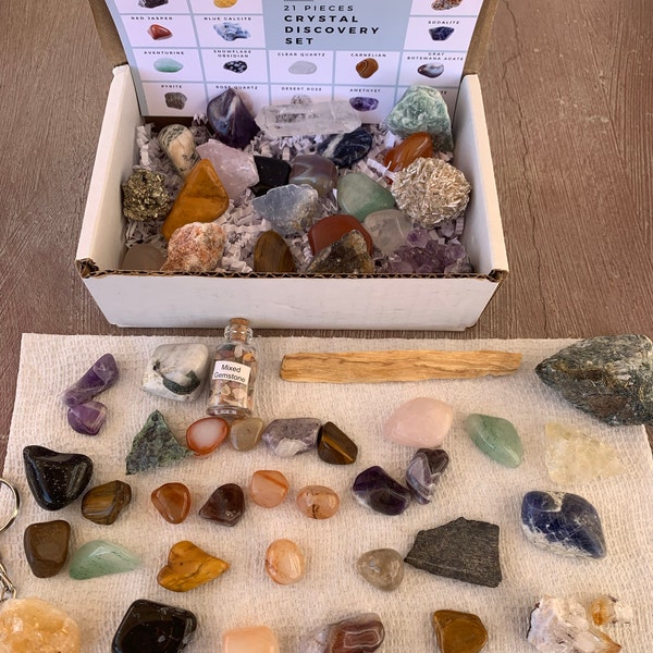 21 Pcs Beginner Crystal Kit-raw Crystal Set-healing Crystal Set-crystal ...