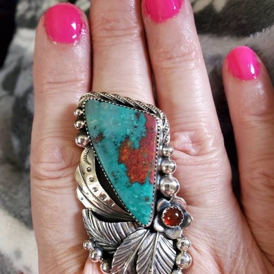 Bluebird Mine Azurite Malachite Ring Size 5 Artisan Handmade Sterling ...
