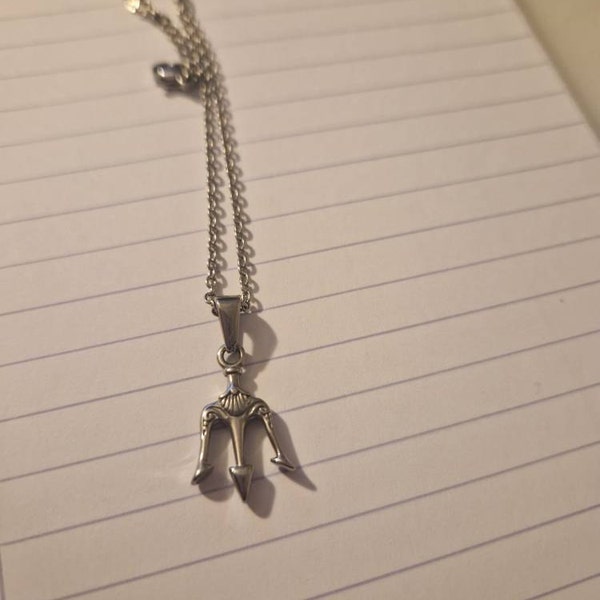 Neptunes Trident Fork Pendant Necklace Trishula Poseidons Spear Greek ...