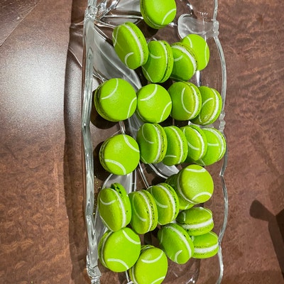 12 Tennis Ball French Macarons,sport Cookies,baby Shower Macaroons ...