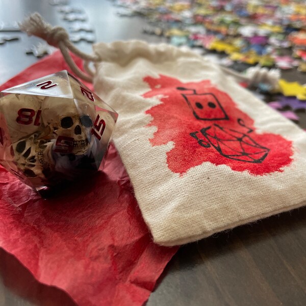 Jumbo D20 Custom Dice Warlock Skull - Custom Made Resin Dice for D&D ...