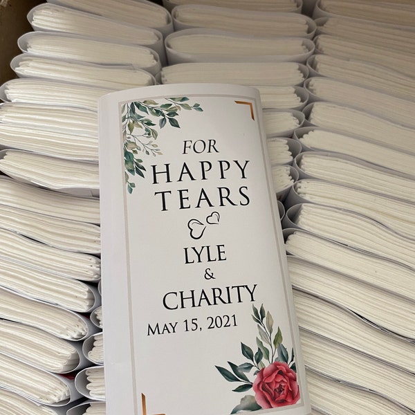 Wedding Tissues, for Your Happy Tears, Personalized Tissue Favors ...