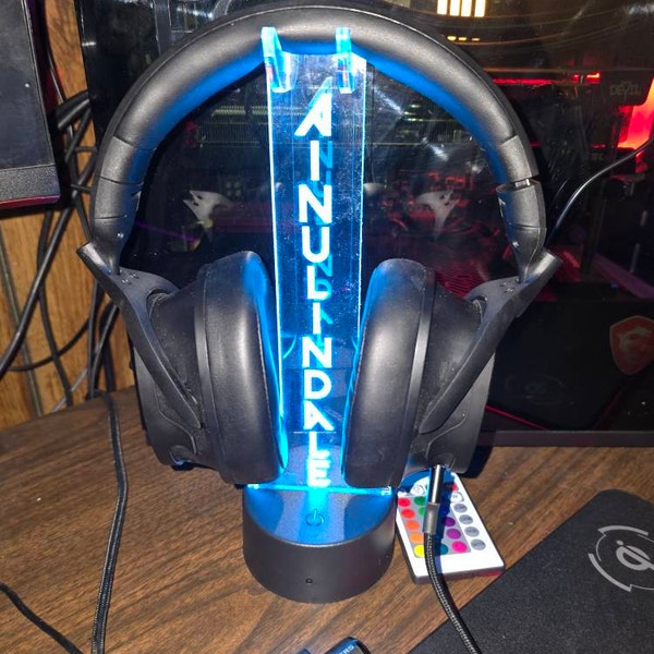 Personalized Led Headphone Stand, Streamer Headset Holder Stand ...