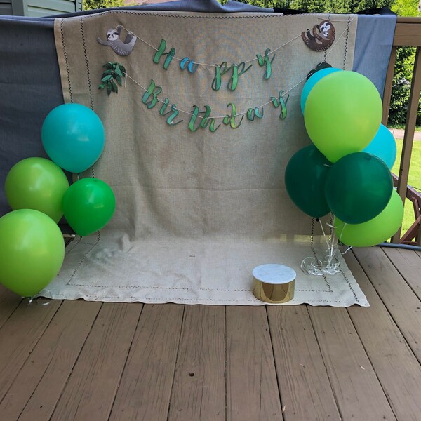 Sloth Party Happy Birthday Banner Watercolor Sloth Birthday Decorations ...