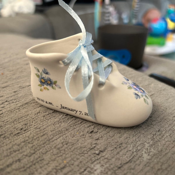 Personalized Porcelain Baby Shoe: Birth Stats Keepsake - Etsy
