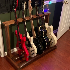 Leather & Wood Upright Custom Guitar Rack Guitar Stand - Etsy