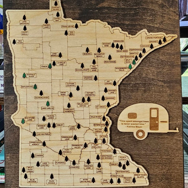Customizable State Park Tracking Map - Etsy