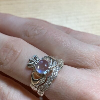 Claddagh Ring, With Real Turquoise Set in a Rose Gold Bezel Crown ...