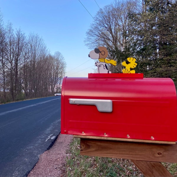 Snoopy Woodstock Mailbox Fence Line Topper Top Large Outdoor Decoration ...