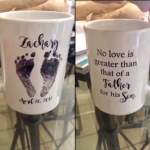 Your Baby's Actual Footprint Coffee Mug Personalized Foot Print or Hand ...