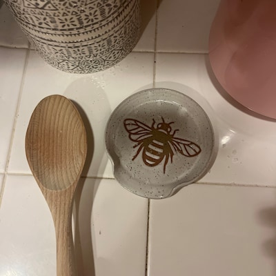 Bee Spoon Rest, Bumblebee Spoon Rest, White Bee Spoon Rest, Honey Bee ...