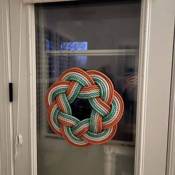 Lobster Rope Mariner Wreath, Vibrant Rope Wreath, Upcycled Lobster Rope ...