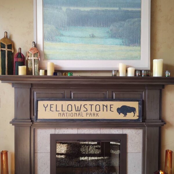 Buffalo Yellowstone National Park Wood Sign, Personalized Favorite Park ...
