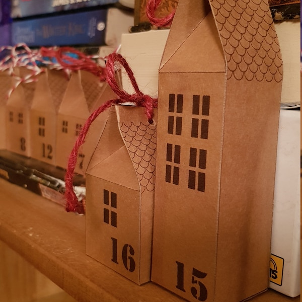 Advent Calendar Christmas Village House Kit, DIY Make Your Own - Etsy
