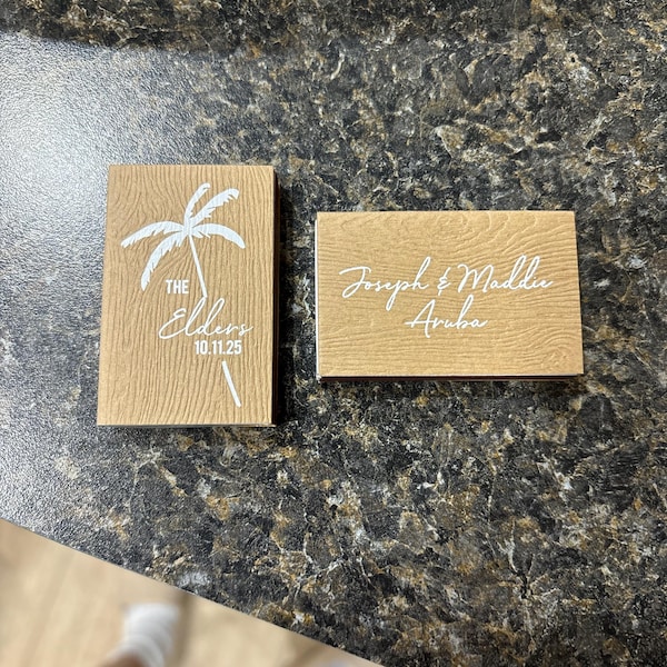 Tropical Palm Tree Matchbox - Wedding Favor Matches, Wedding Decor ...
