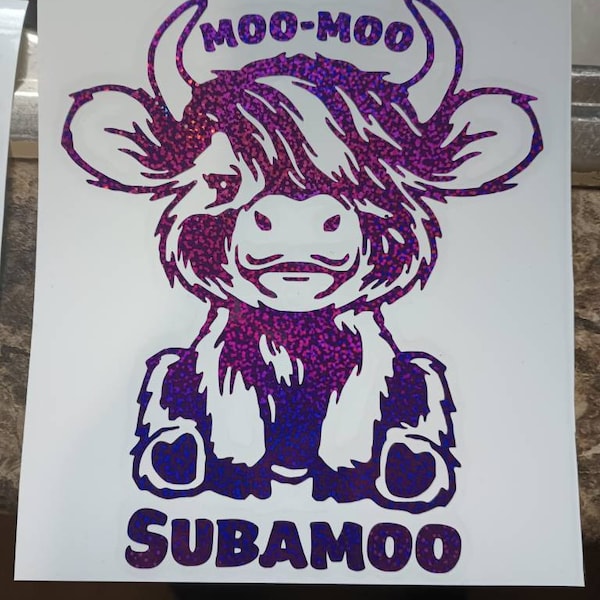 Subie Moo Moo Moobaru Cow Face Car Decal Subaru Moo'vement Movement ...