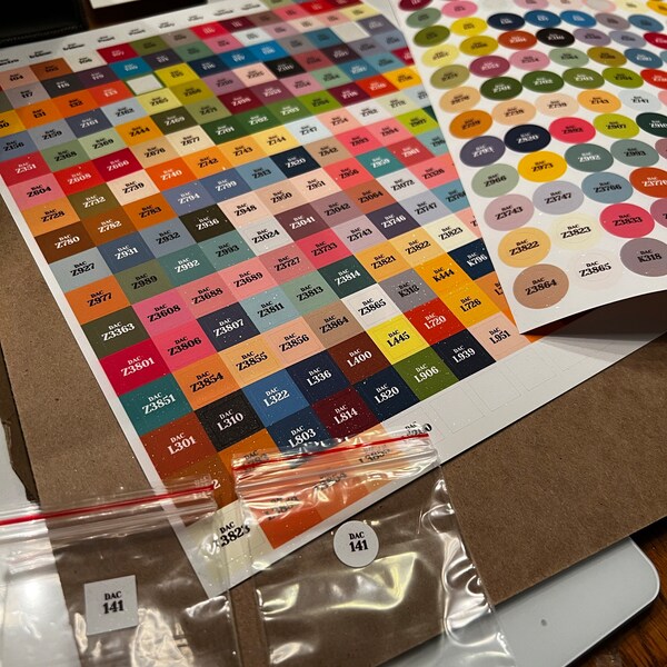 DMC Diamond Painting Labels, Color Coordinated DMC Stickers for Diamond ...