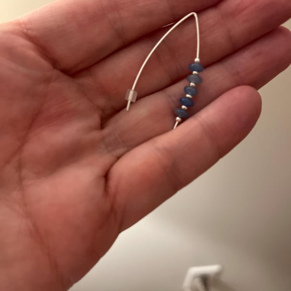Handmade Threader Earrings, Turquoise and Sterling Silver Threader ...