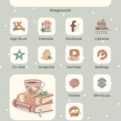 Book Lover App Icons Bookworm Ios Icons iPhone Icons for - Etsy