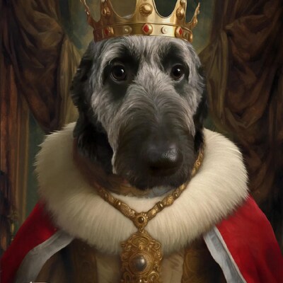 Custom Gentleman Dog Portrait, Dog Drink Wine Portrait, Gentleman Pet ...