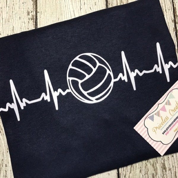 Volleyball EKG Heartbeat SVG Volleyball Love Png Dxf Eps Fcm Ai Cut ...