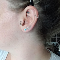 Moon Labret Piercing/cartilage Earring/tragus Piercing/conch Piercing ...