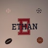 Monogram Sport Theme Baseball Soccer Basketball Football Vinyl Wall ...