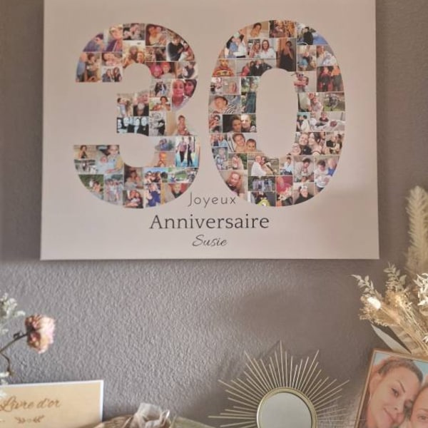 Birthday Number 1 Photo Collage, Birthday Gift, First Birthday Photo ...