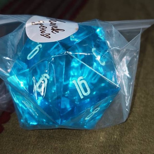 Tidal Treasures Petri Dish Art 50mm Resin D20 Dice, Large Handmade Dice ...