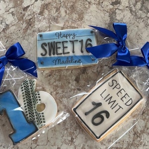 Number Custom Anniversary Cookies Set of 6 Crunchy Shortbread Cookies ...