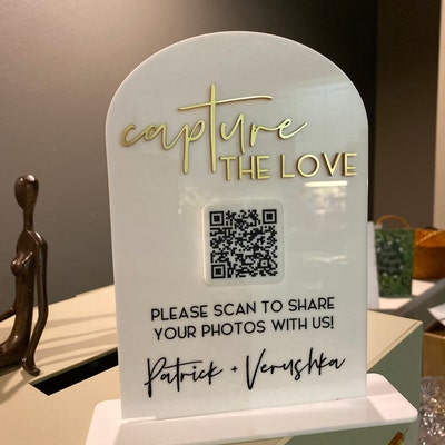 Acrylic Photo Sharing QR Code Sign Acrylic Wedding Sign Wedding Decor ...