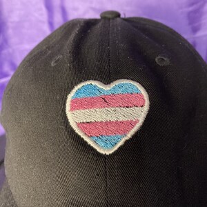 Transgender trans Pride Flag Heart embroidered Buckleback Dad Hat 25 ...