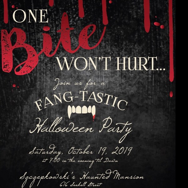 Halloween Party, Halloween Party Invitation, Vampire Invitation ...
