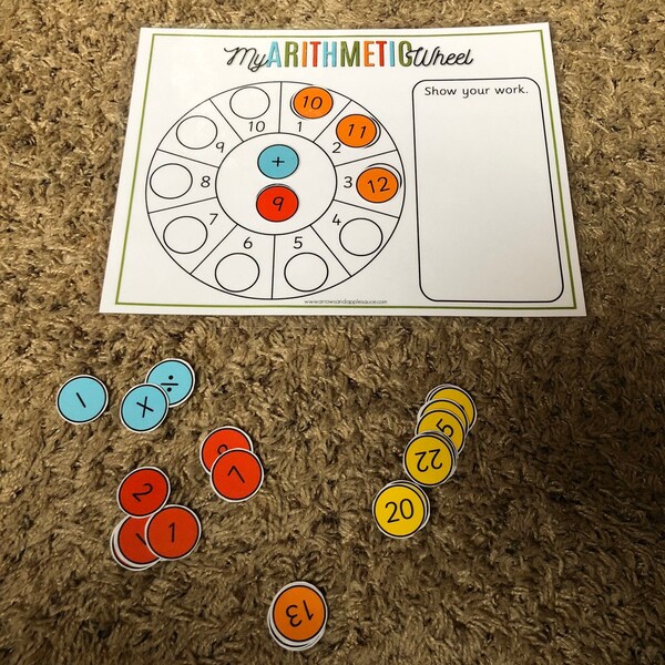 Math Wheel, Printable Arithmetic Wheel, Addition, Subtraction, Division ...