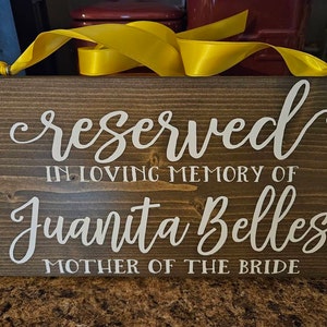 Mother of the Bride in Loving Memory Wedding Sign - Etsy