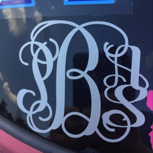 4 Letter Monogram Decal, Monogram Car Decal, Four Letter Monogram ...