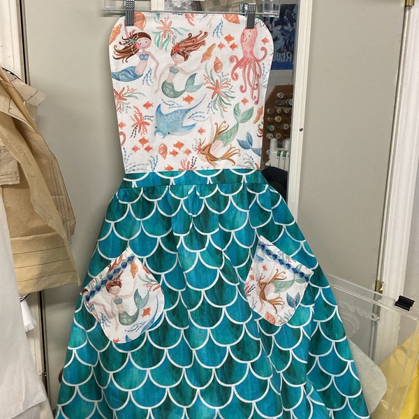 Whimsical Watercolor Mermaids Fabric - Sweet Mermaids by Cjldesigns ...